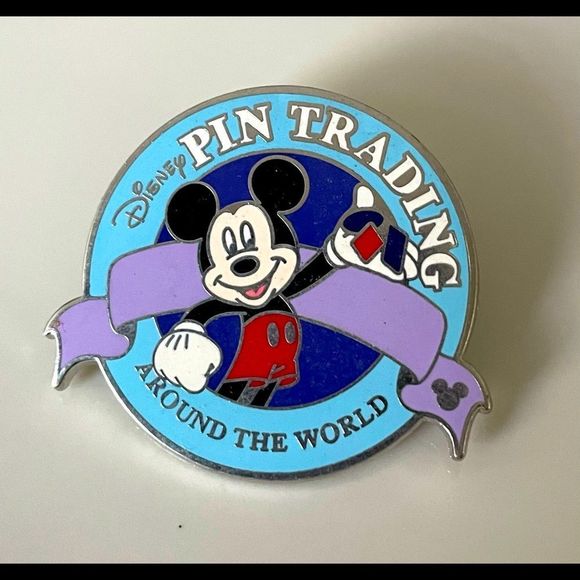 Disney | Accessories | Disney Baby Blue Pin Trading Logo Hidden Mickey ...